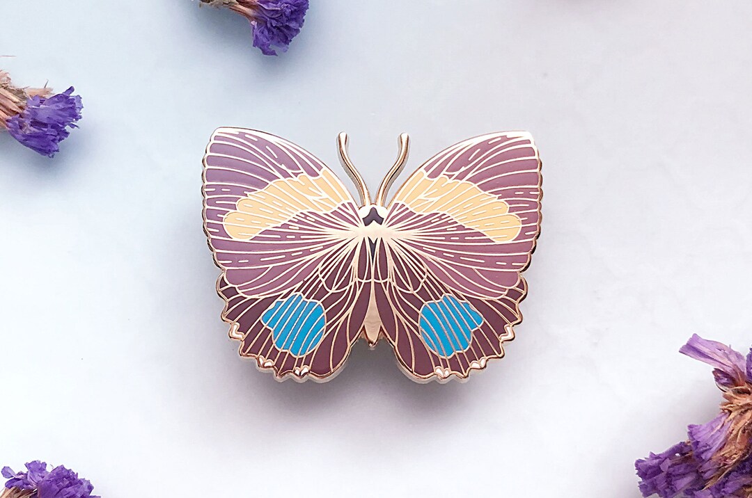Aegina Callicore Numberwing Butterfly Enamel Pin - Etsy