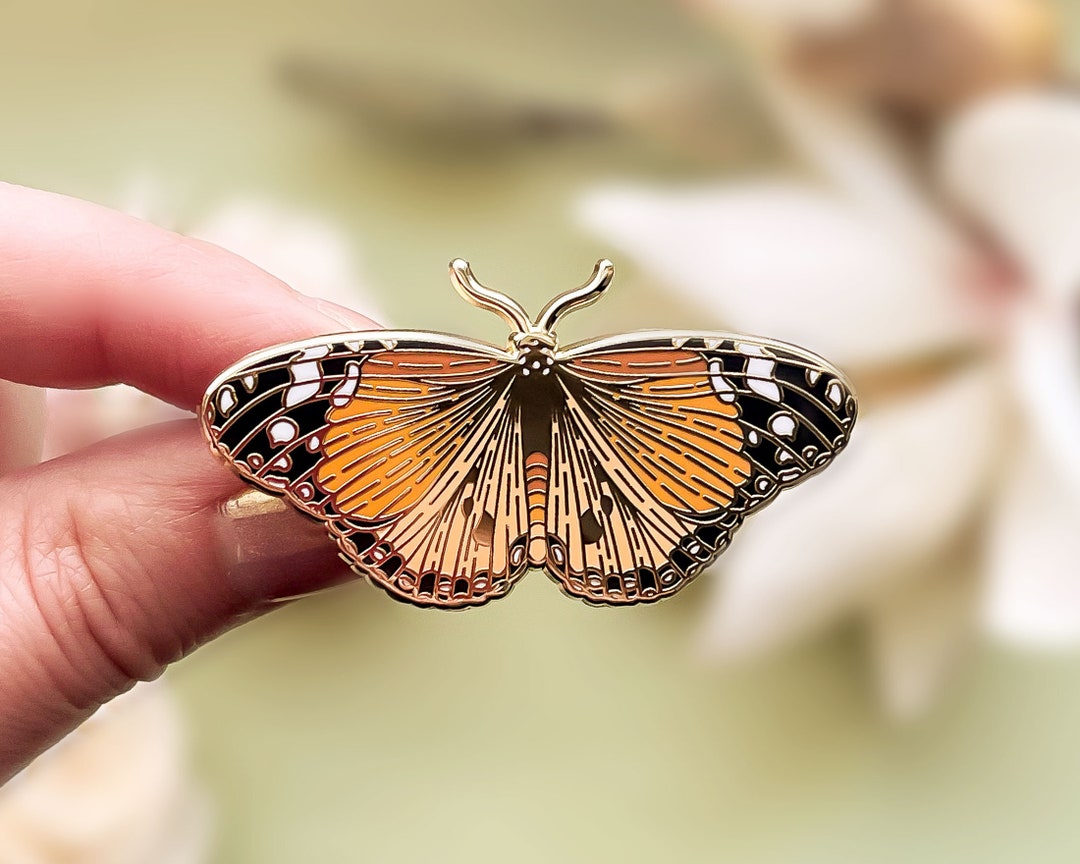 Plain Tiger Butterfly Enamel Pin - Etsy
