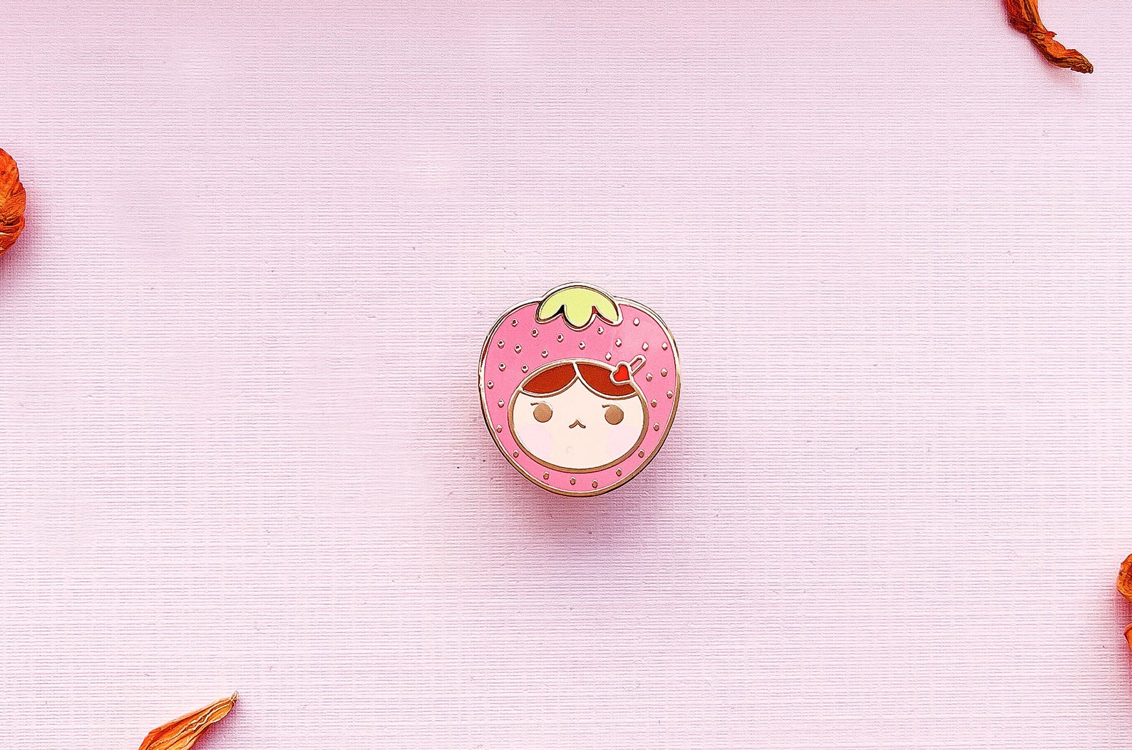 Strawberry Girl Enamel Pin - Etsy