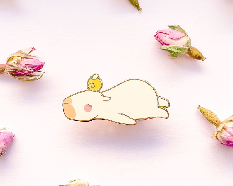 Curly the Capybara Lying Down Enamel Pin - Etsy