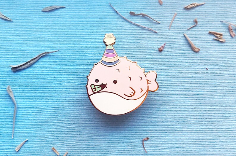 Party Puffer Enamel Pin | Etsy