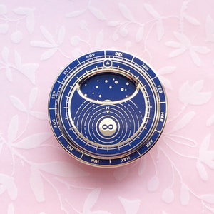 Blue Mini Planisphere Spinning Enamel Pin - Etsy
