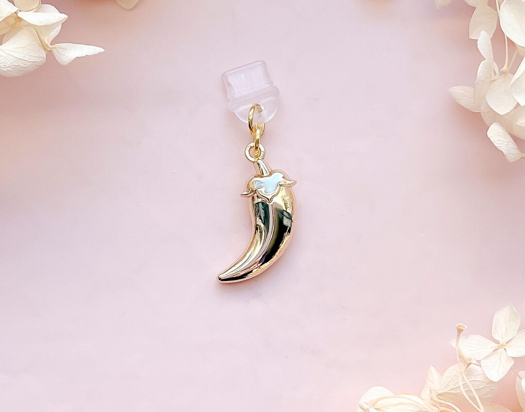Spicy Chili Pepper Gold Metal Dust Plug Charm - Etsy