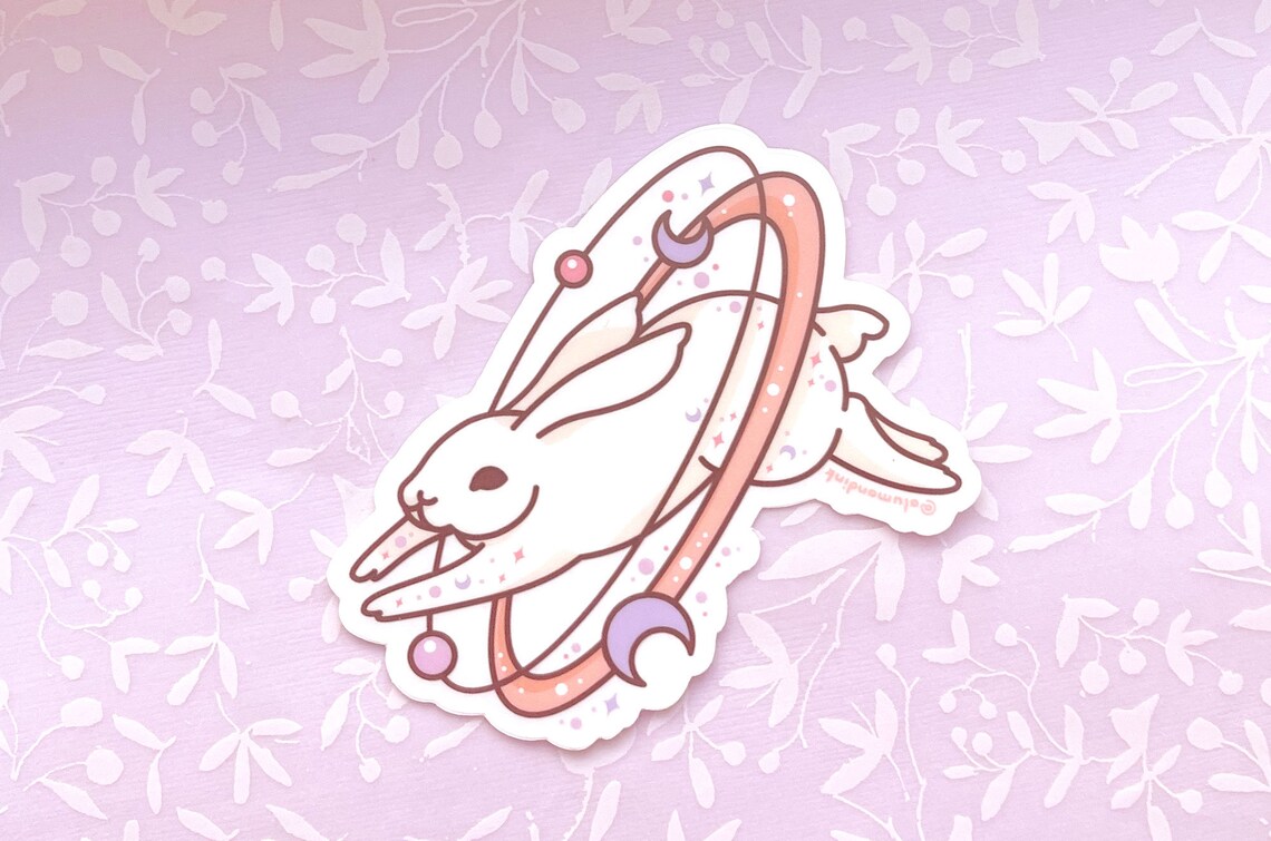 Cosmic Rabbit Clear Vinyl Sticker | Etsy