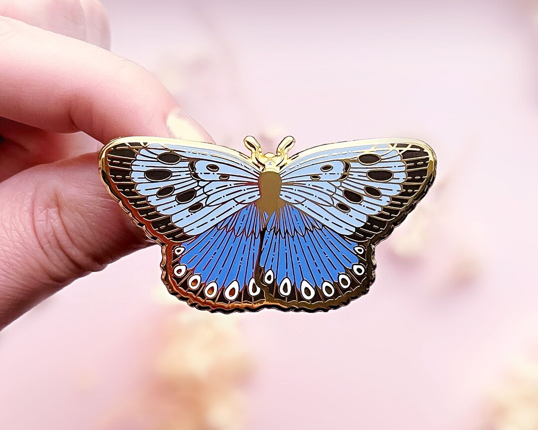 Large Blue Butterfly (phengaris Arion) Enamel Pin - Etsy