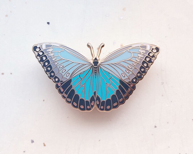 African Bluewing Butterfly Enamel Pin - Etsy