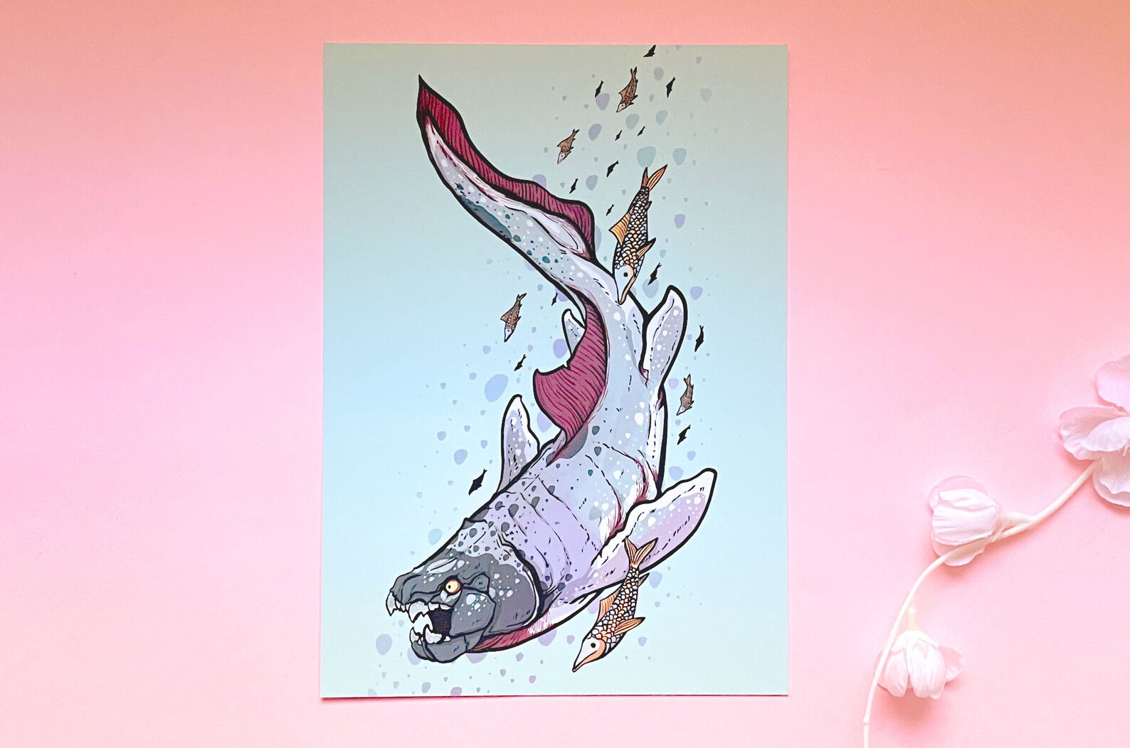 Dunkleosteus Armored Fish Original Prehistoric Art Print - Etsy