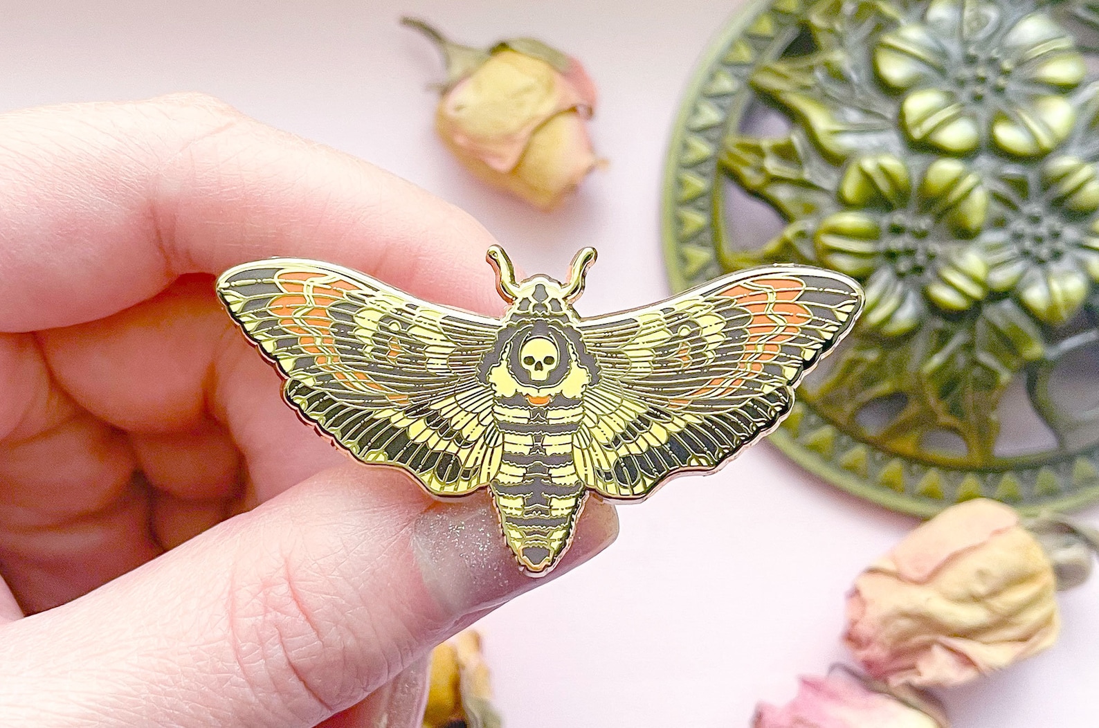 Death's Head Hawkmoth Enamel Pin - Etsy