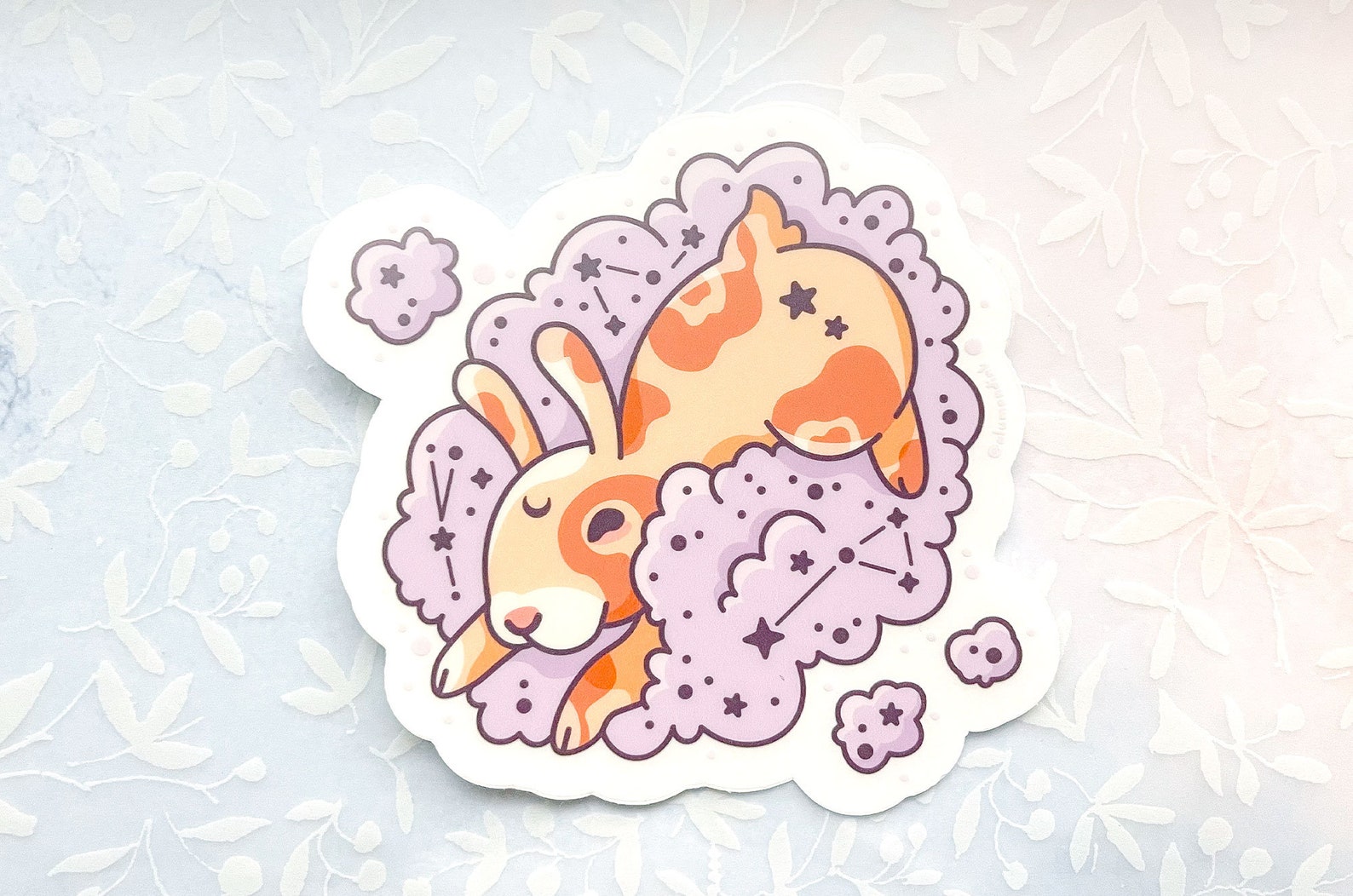 Stardust Bunny Clear Vinyl Sticker - Etsy