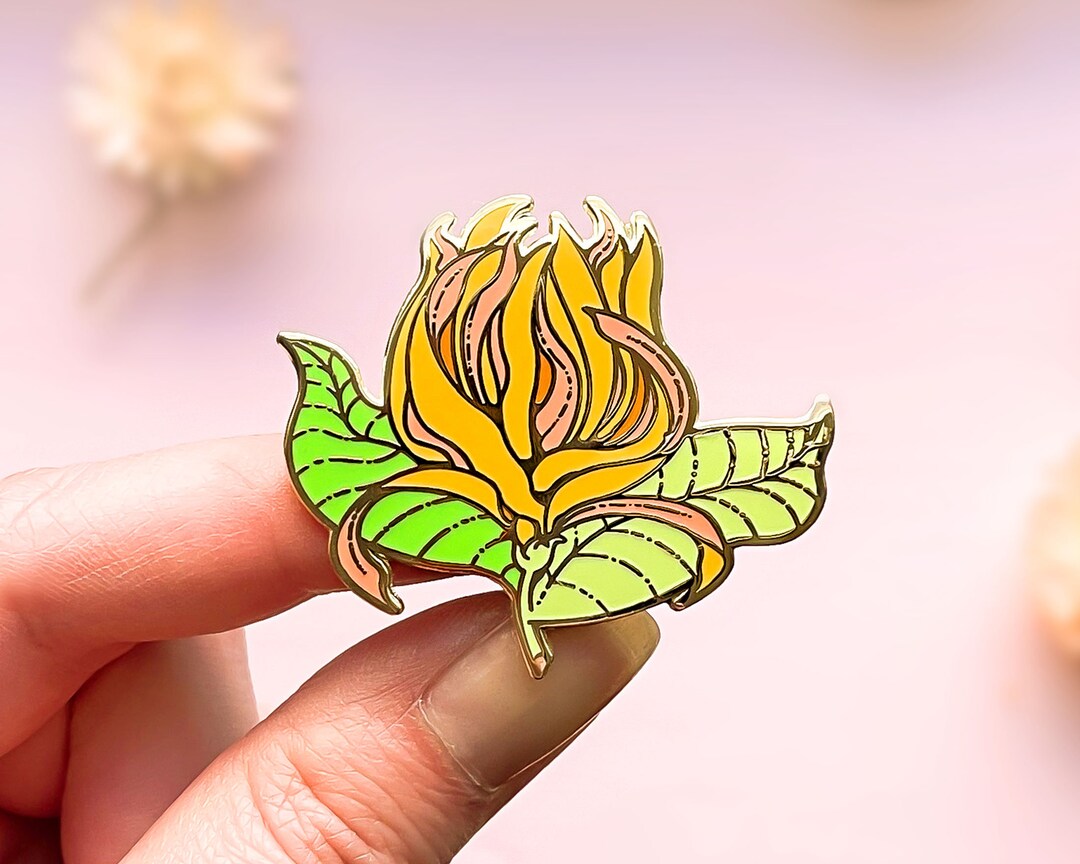Magnolia Champaca Flower Botanical Enamel Pin - Etsy