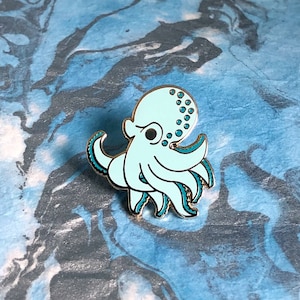 Chibi Octopus Enamel Pin - Etsy