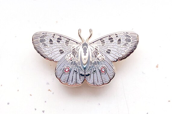 Mountain Apollo Butterfly Enamel Pin - Etsy