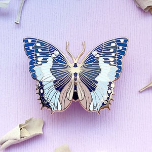 African Bluewing Butterfly Enamel Pin - Etsy