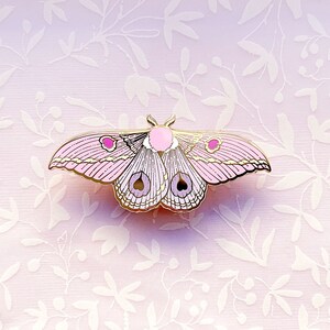 Dognin's Pink Bullseye Moth Enamel Pin - Etsy