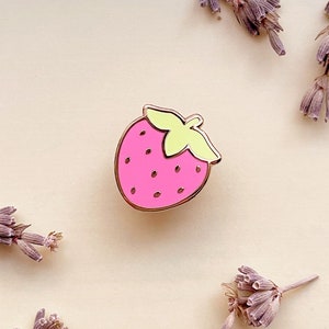 Mini Cute Strawberry Berry Fruit Enamel Pin - Etsy