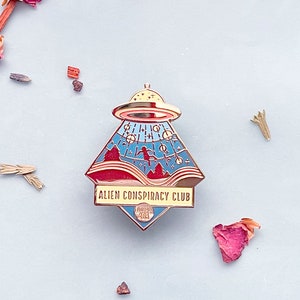 Alien Conspiracy Club Enamel Pin - Etsy