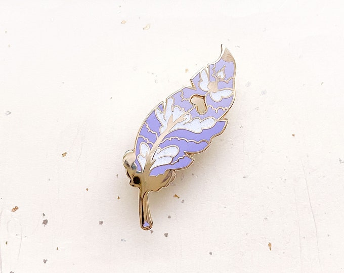 Fairy Feather Glitter Enamel Pin - Etsy