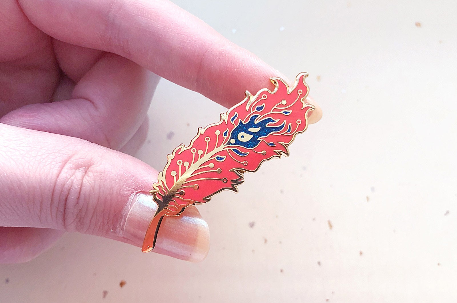 Phoenix Feather Enamel Pin - Etsy UK