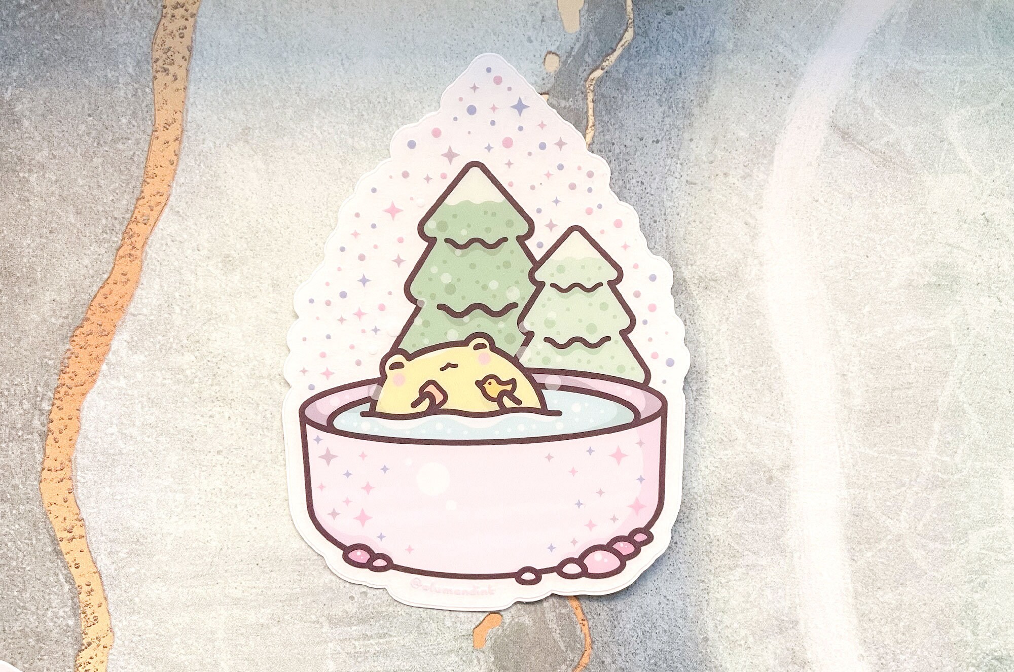 Frog Bath Clear Vinyl Sticker - Etsy