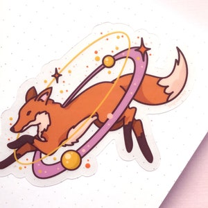 Cosmic Fox Clear Vinyl Sticker - Etsy
