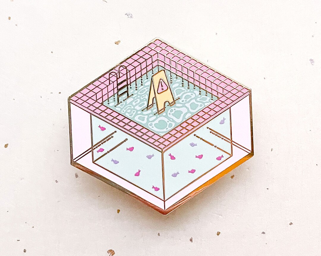 Indoor Pool Liminal Space Vaporwave Enamel Pin - Etsy