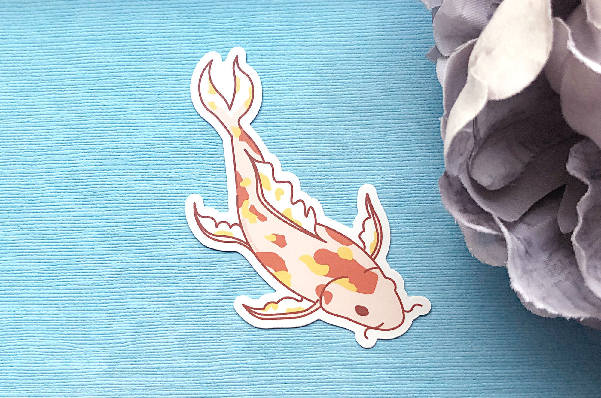 Pink Koi Fish Vinyl Sticker - Etsy