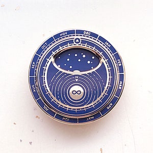 Blue Mini Planisphere Spinning Enamel Pin - Etsy
