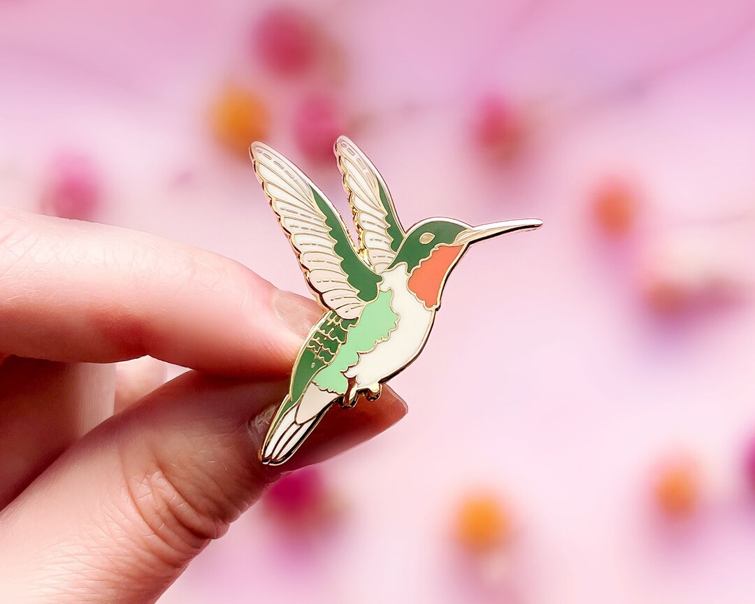 Ruby-throated Hummingbird Enamel Pin - Etsy