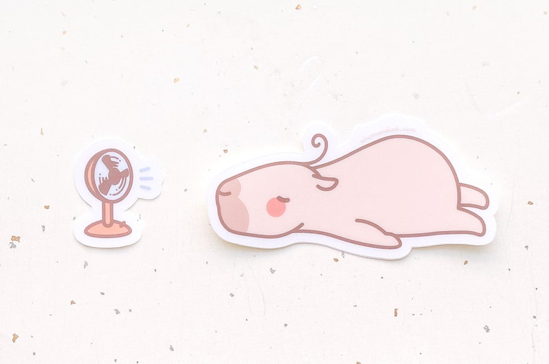 Curly the Capybara Lying Down on a Hot Day Clear Vinyl Sticker Set - Etsy