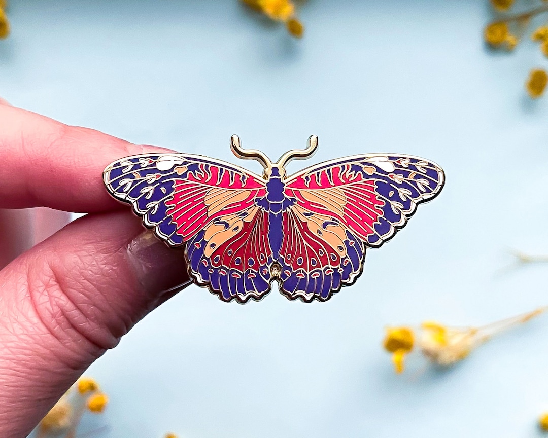 Red Lacewing Butterfly Enamel Pin - Etsy