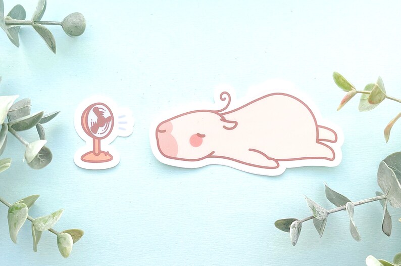 Curly the Capybara Lying Down on a Hot Day Clear Vinyl Sticker Set - Etsy