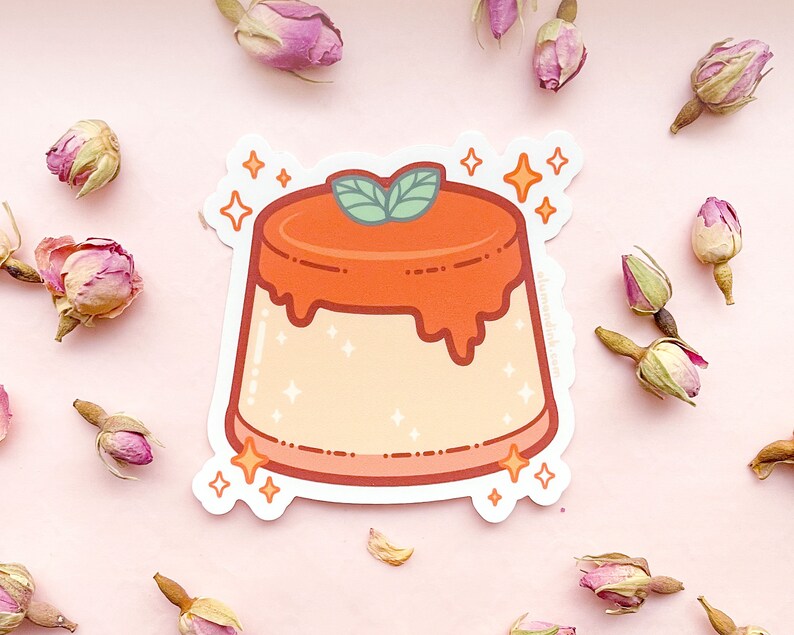 Starry Flan Creme Caramel Custard Dessert Clear Vinyl Sticker - Etsy