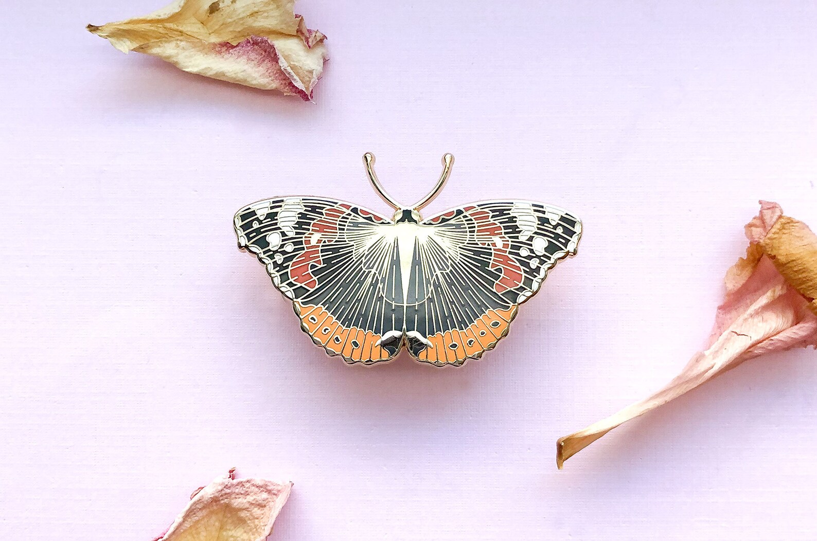Red Admiral Butterfly Enamel Pin - Etsy