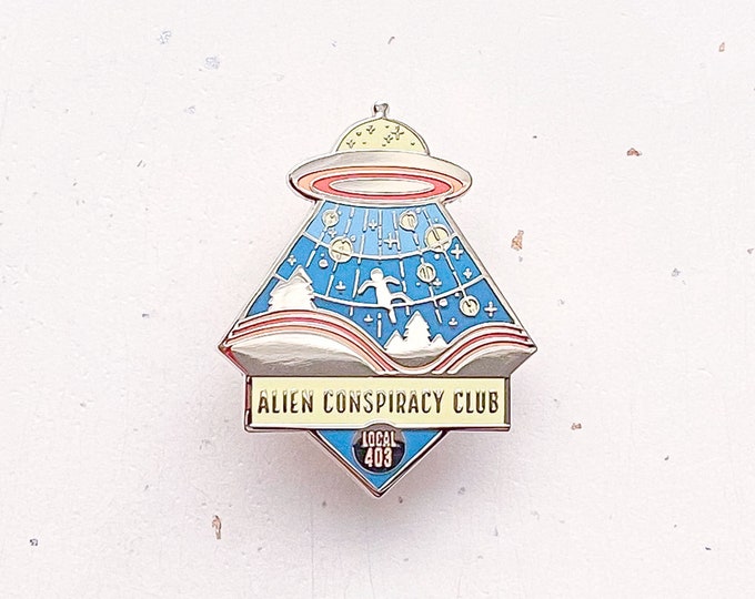 Alien Conspiracy Club Enamel Pin - Etsy