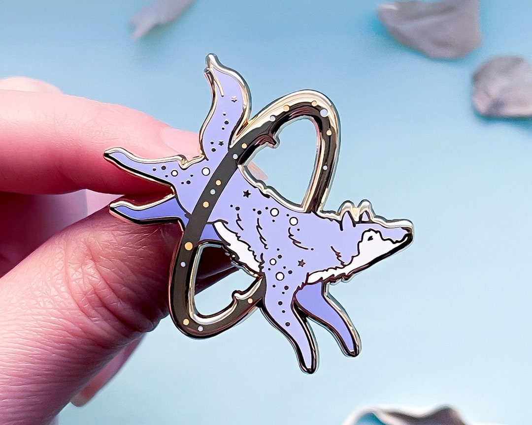 Cosmic Wolf Enamel Pin - Etsy