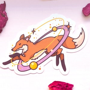 Cosmic Fox Clear Vinyl Sticker - Etsy