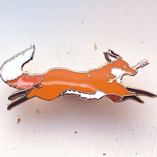 Rose Gold Fox Enamel Pin Badge - Etsy