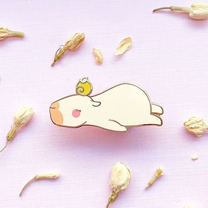 Curly the Capybara Lying Down Enamel Pin - Etsy