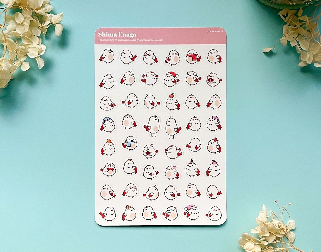 Shima Enaga Birds Clear Vinyl Sticker Sheet - Etsy