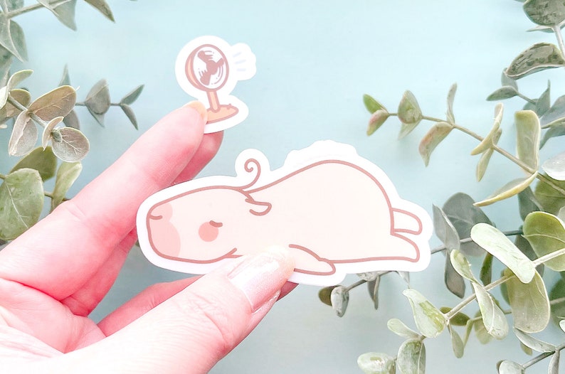 Curly the Capybara Lying Down on a Hot Day Clear Vinyl Sticker Set - Etsy