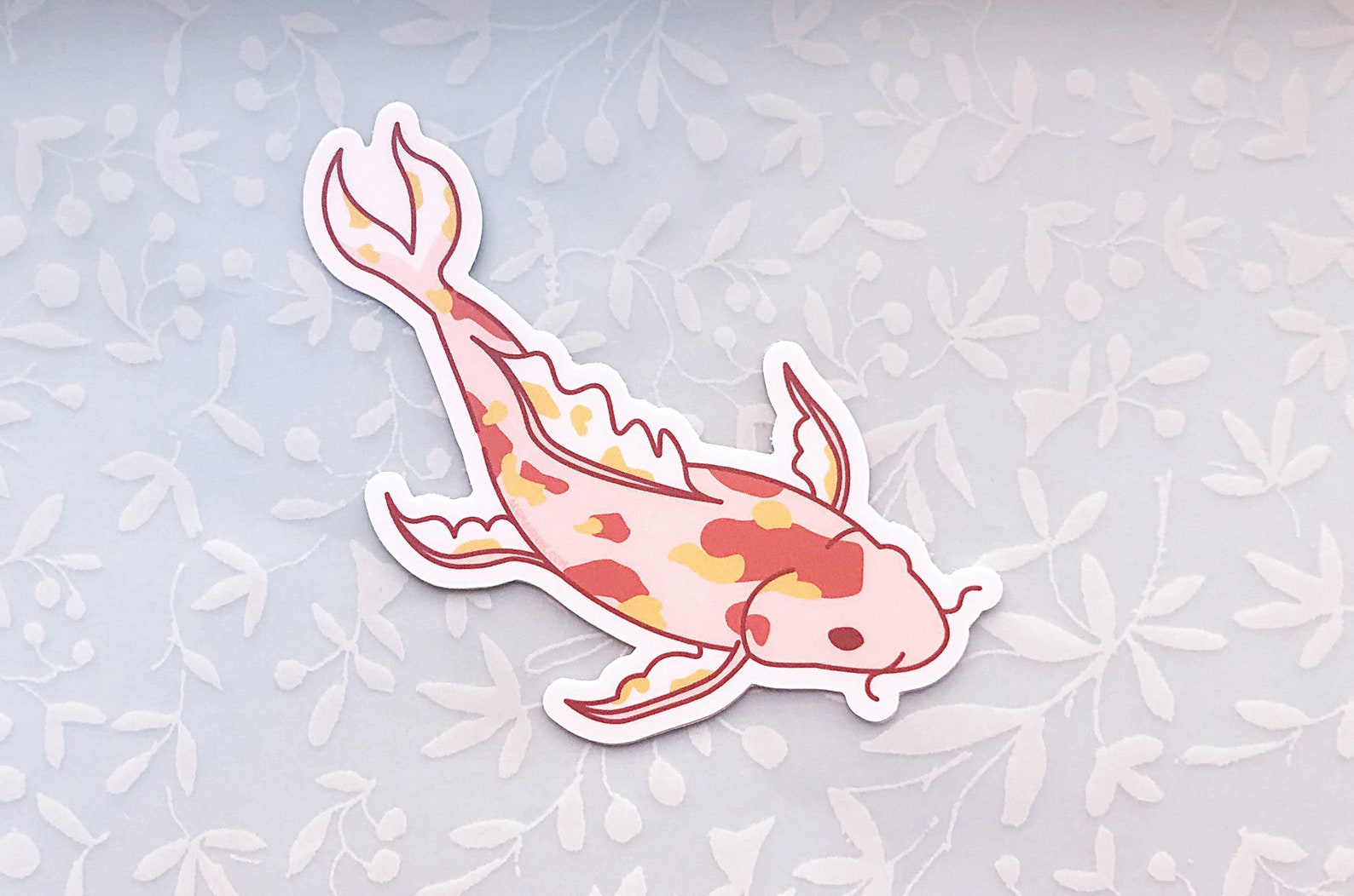 Pink Koi Fish Vinyl Sticker - Etsy