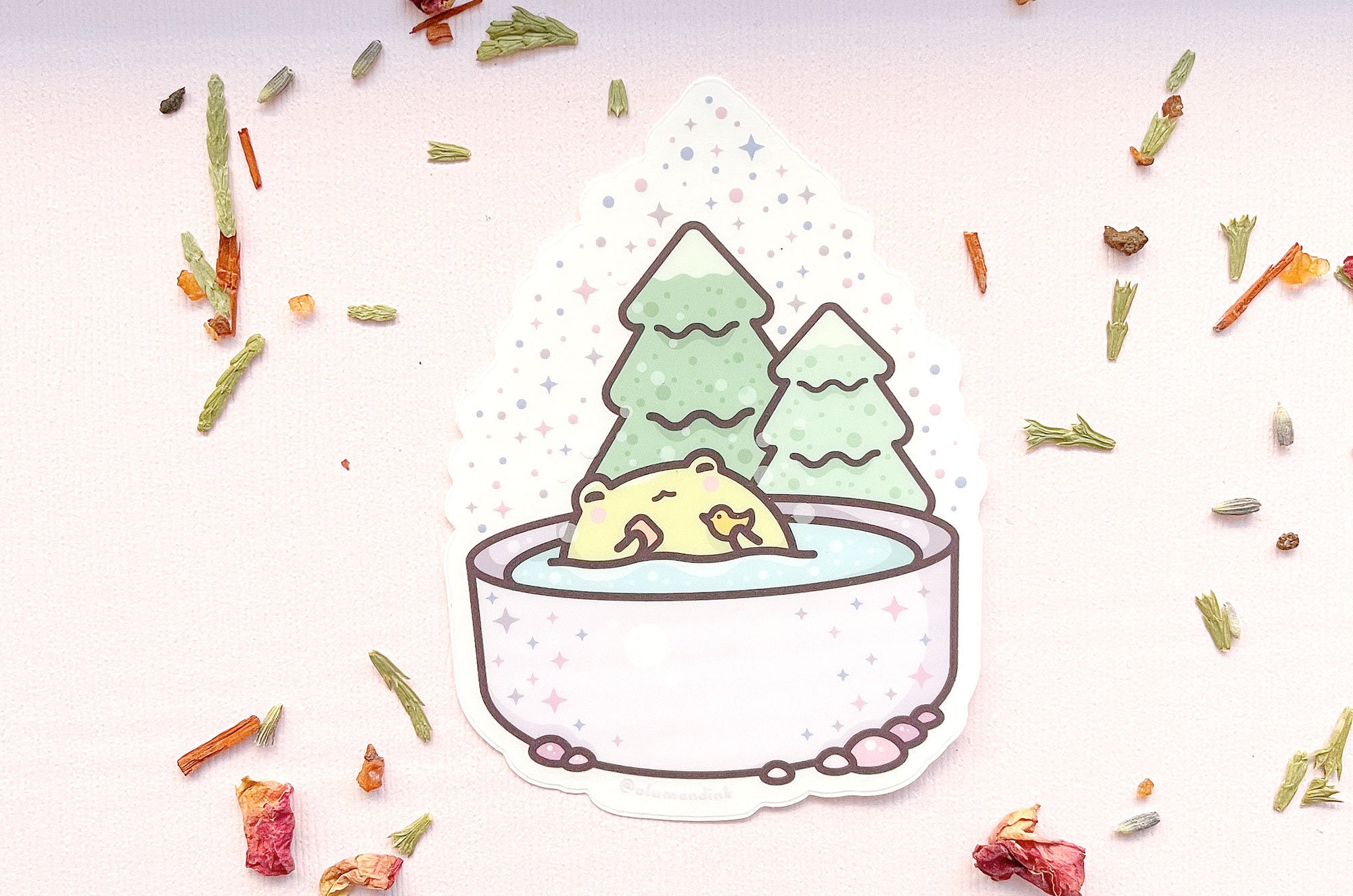 Frog Bath Clear Vinyl Sticker - Etsy