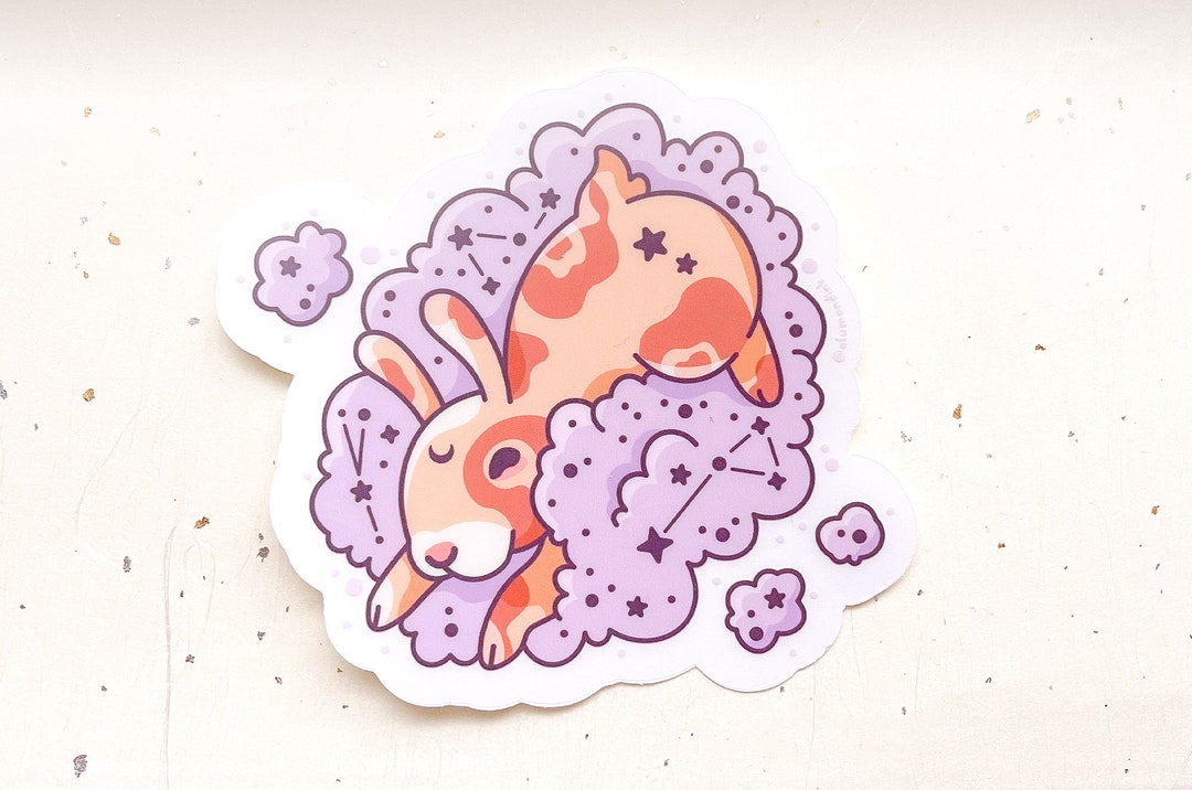 Stardust Bunny Clear Vinyl Sticker - Etsy