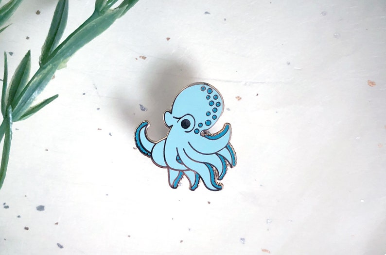 Chibi Octopus Enamel Pin | Etsy