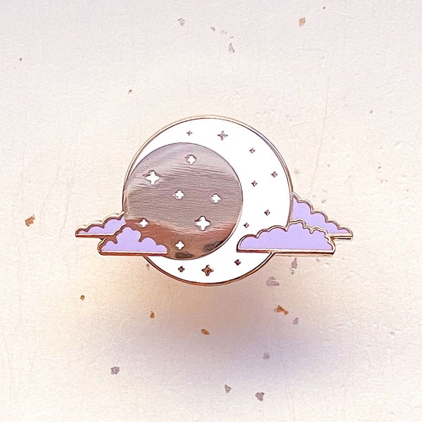 Moon Enamel Pin - Etsy