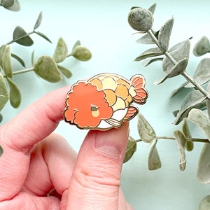 Chibi Ranchu Goldfish Enamel Pin - Etsy