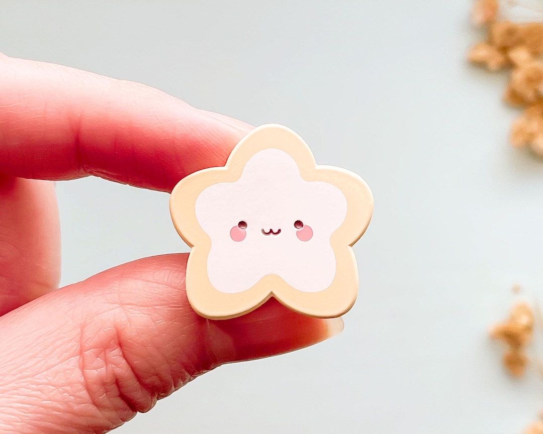 Frosted Star Cookie Painted Enamel Pin - Etsy