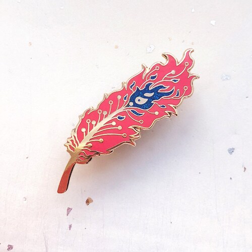 Feather Enamel Pin - Etsy