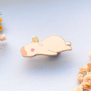 Curly the Capybara Lying Down Enamel Pin - Etsy