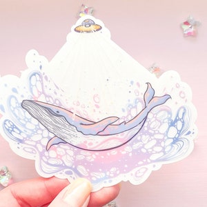 The Immaculate Abduction Original Whale Art Clear Vinyl Sticker - Etsy
